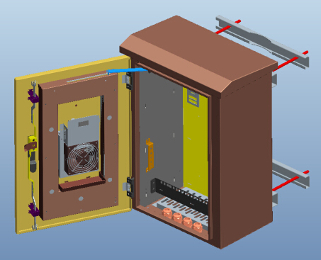 7U 19” Rack Outdoor Pole Mount Enclosure With Peltier Air Conditioner ...