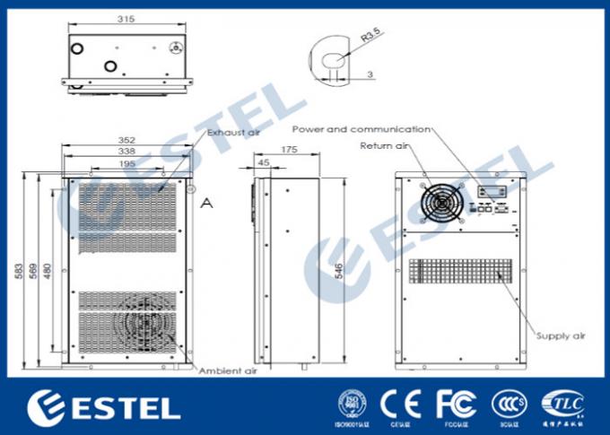 Energy Saving Outdoor Cabinet Air Conditioner Embeded 48VDC 600W ...