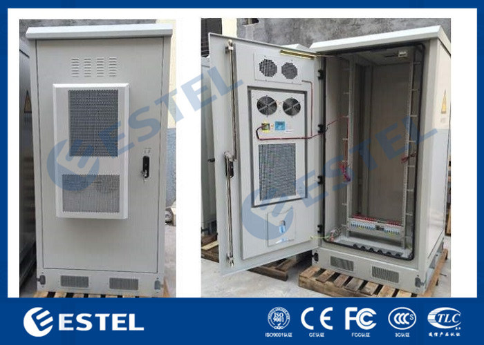 Single Wall Galvanized Steel 40U Outdoor Telecom Cabinet With Front And ...